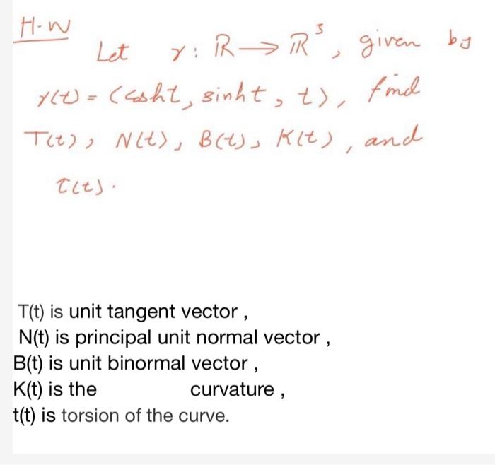 Solved How Let 7: RR's given by Yo-Cusht, sinht, to find | Chegg.com