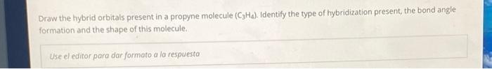 Solved Draw the hybrid orbitals present in a propyne | Chegg.com