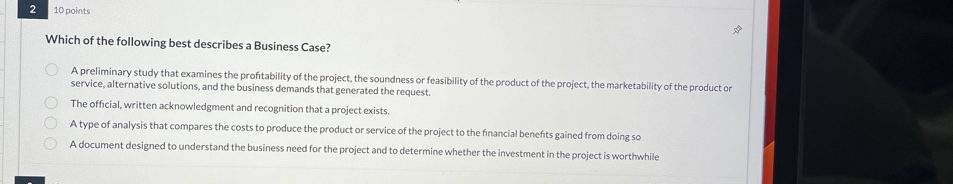 Solved 210 ﻿pointsWhich of the following best describes a | Chegg.com