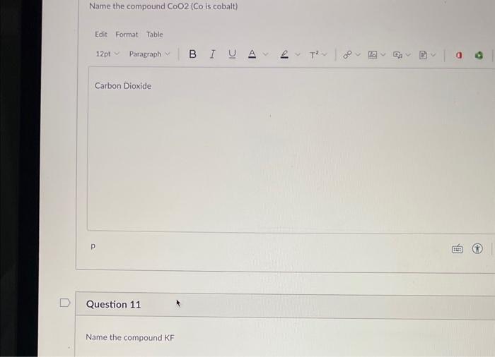 Solved Name the compound KF | Chegg.com