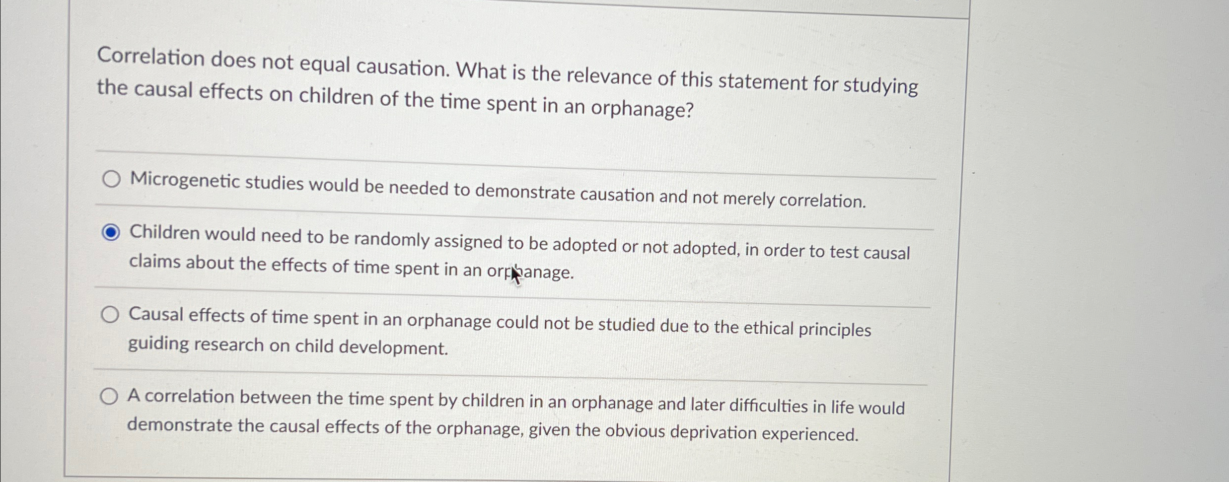 Solved Correlation does not equal causation. What is the | Chegg.com