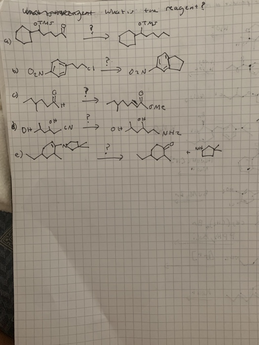 Solved what reagent what is the reagent? O TMS OTM ? ? 6) | Chegg.com