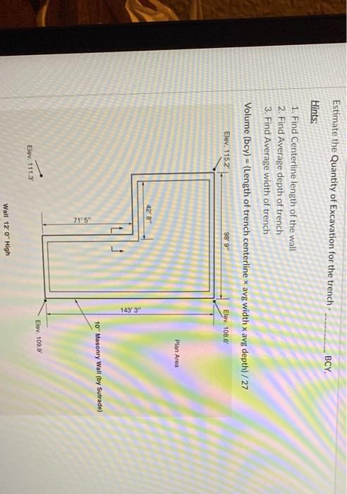 Solved Estimate the Quantity of Excavation for the trench | Chegg.com