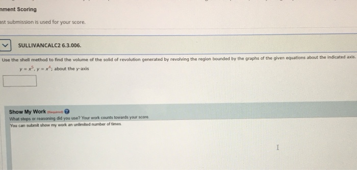 Solved nment Scoring ist submission is used for your score. | Chegg.com