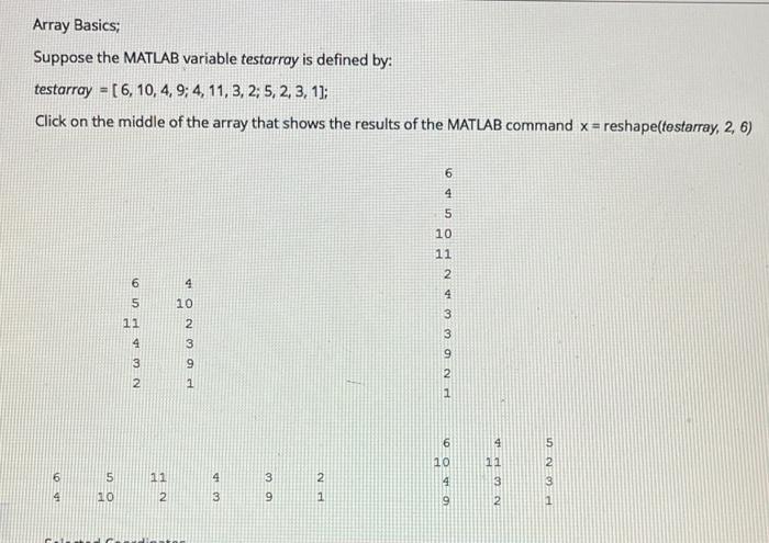 Solved Suppose The Matlab Variable Testarray Is Defined By
