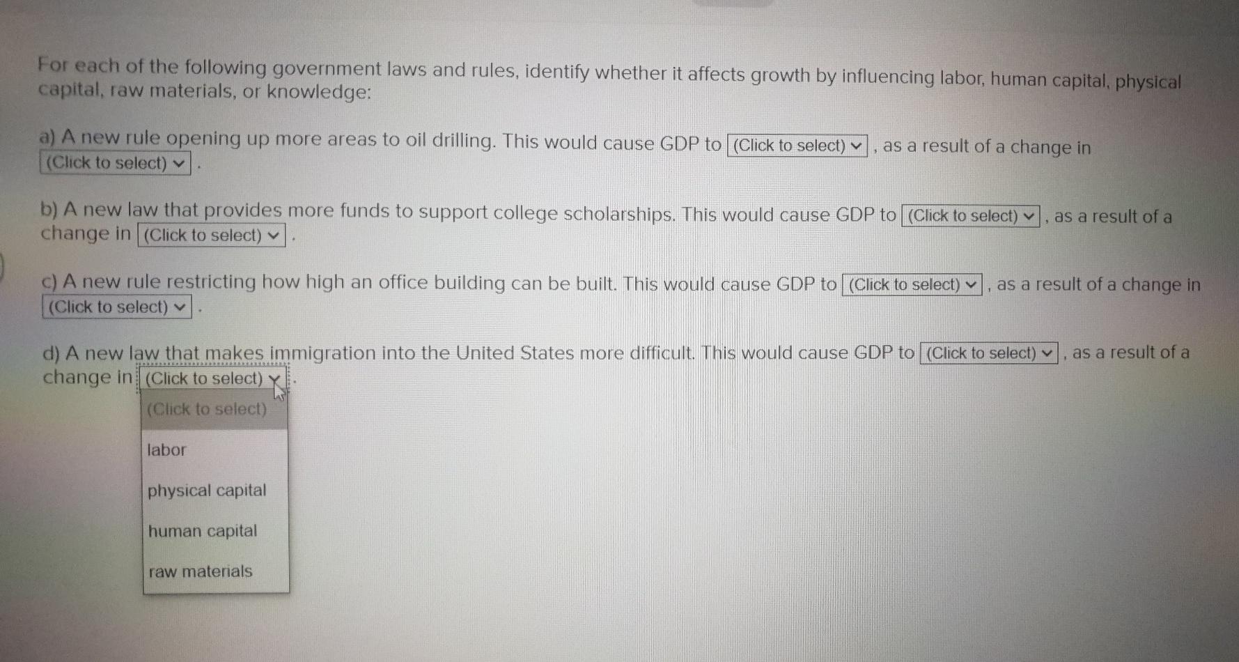 Solved For each of the following government laws and rules, | Chegg.com