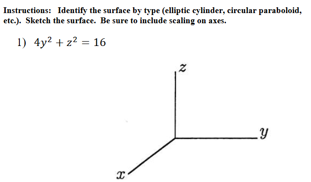 Solved Instructions: Identify the surface by type (elliptic | Chegg.com