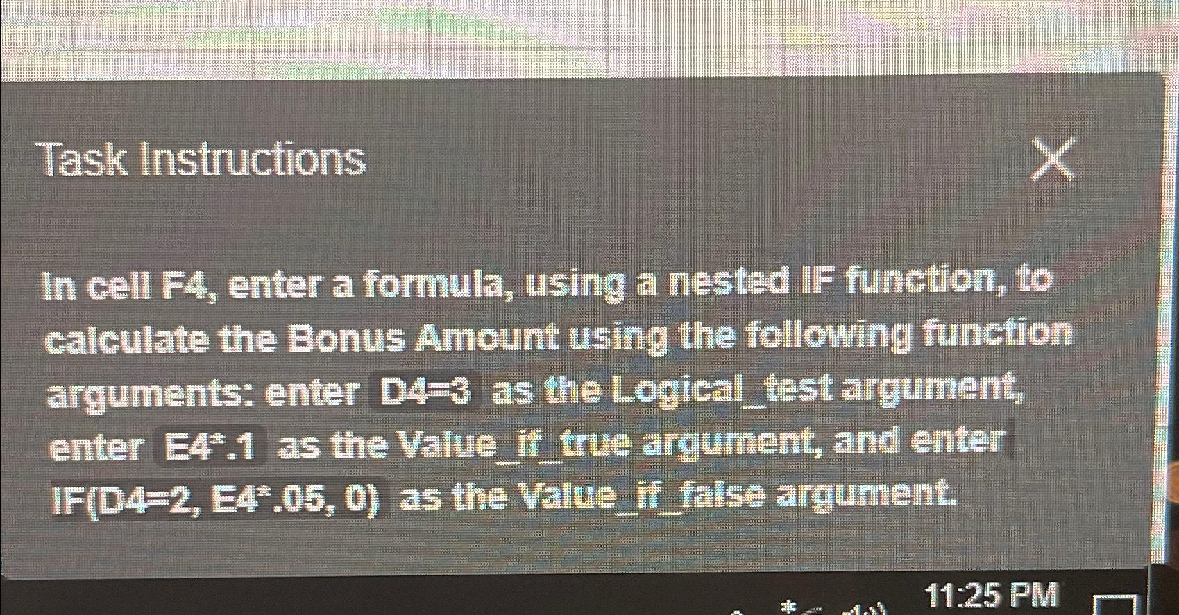 Solved Task InstructionsIn cell F4, ﻿enter a formula, using | Chegg.com