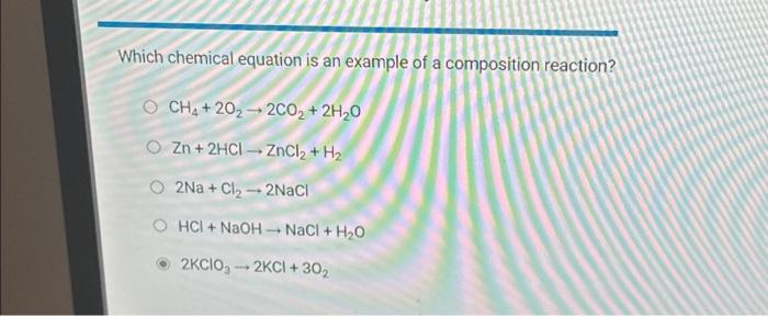 Solved Which chemical equation is an example of a | Chegg.com