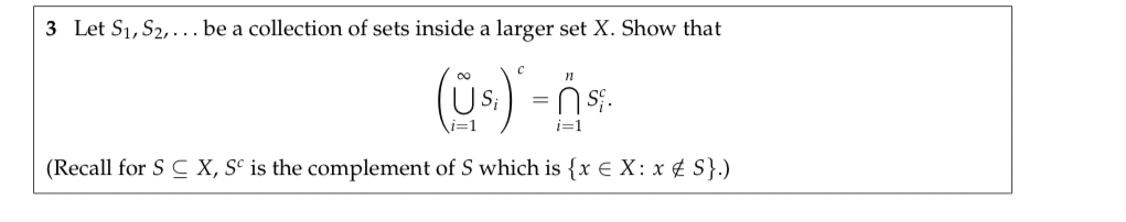 Solved 3 ﻿Let S1,S2,dots be a collection of sets inside a | Chegg.com