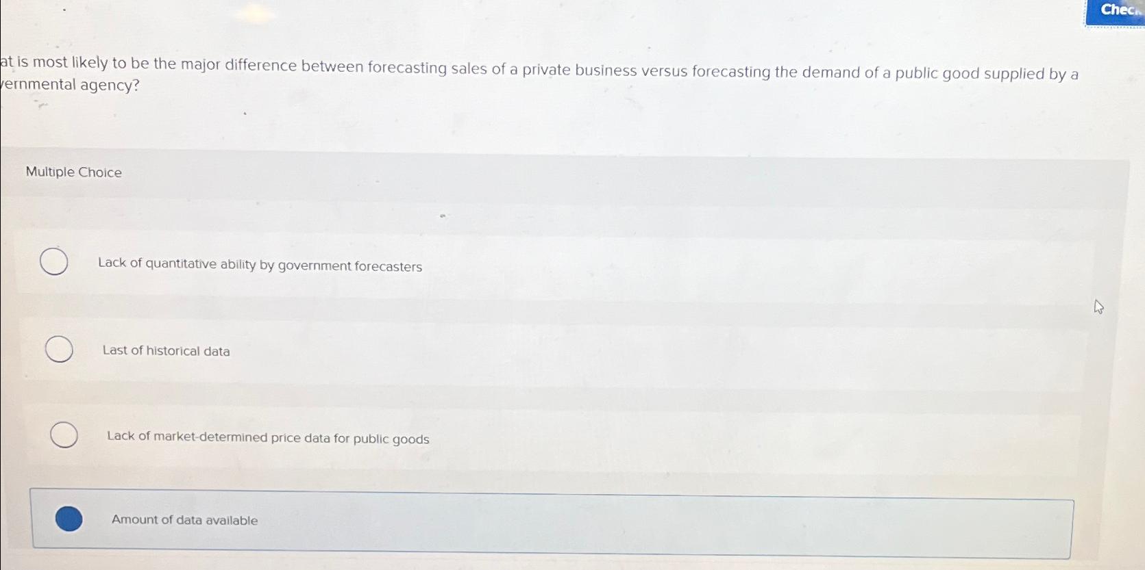 Solved What is most likely to be the major difference | Chegg.com