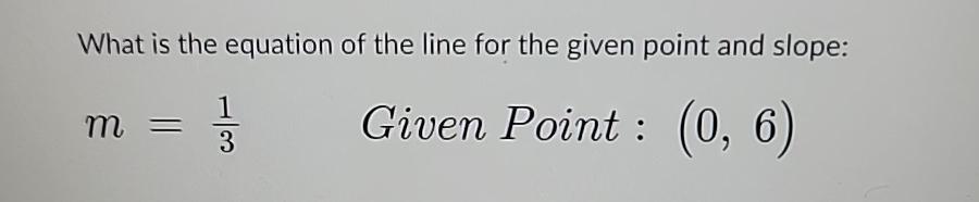 Solved What is the equation of the line for the given point | Chegg.com