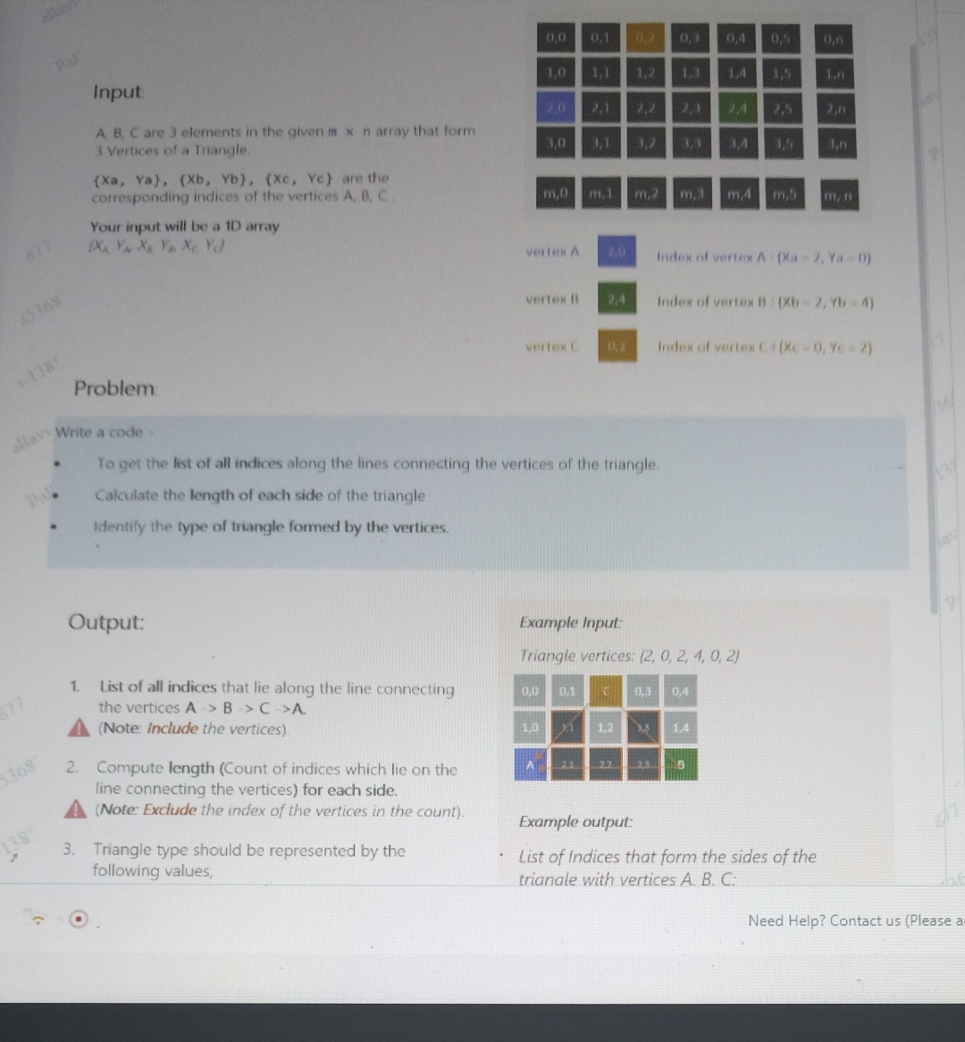 Solved InputA. ﻿B, ﻿C are 3 ﻿elements in the given m×n | Chegg.com