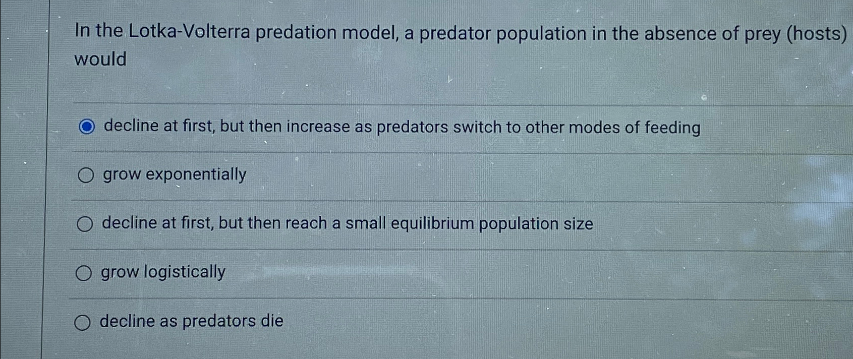 Solved In the Lotka-Volterra predation model, a predator | Chegg.com