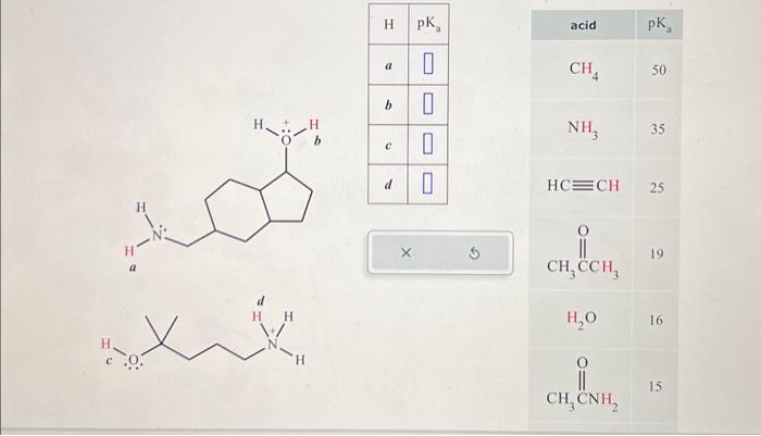 Solved Using only the information in the pKa table below, | Chegg.com