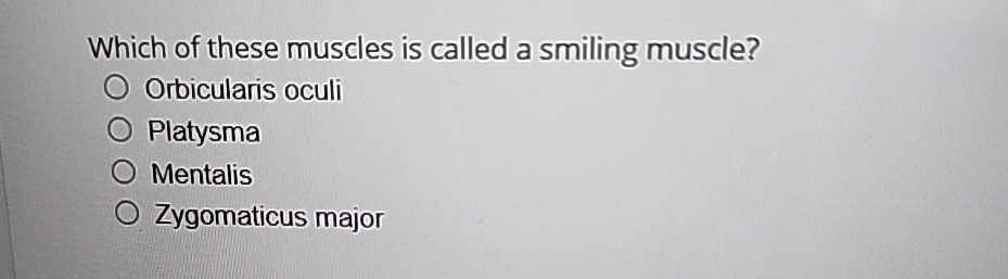 Solved Which of these muscles is called a smiling | Chegg.com