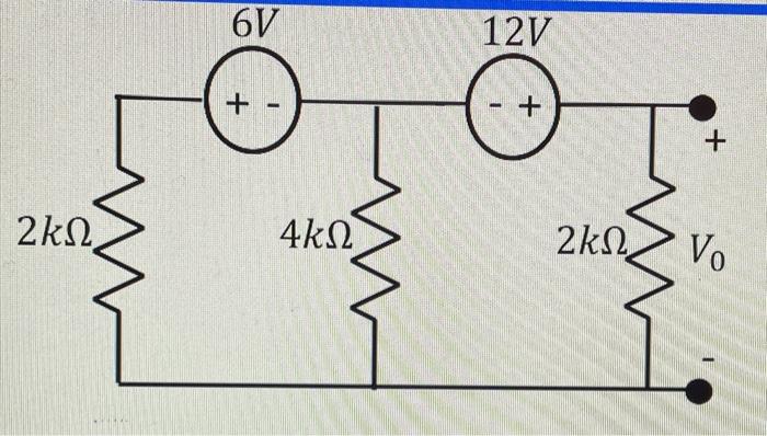 Solved find Vo using thevenin therom | Chegg.com