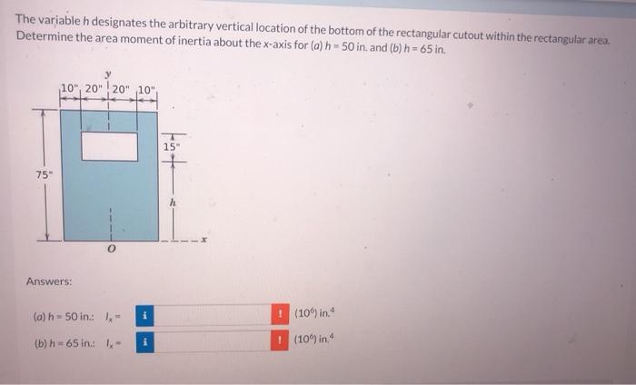 Solved The variable h designates the arbitrary vertical | Chegg.com