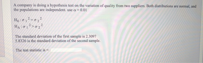 Solved Given the following data: Sample 1 variance = 128 | Chegg.com