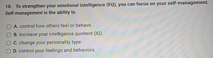 Solved To strengthen your emotional intelligence (EQ), ﻿you | Chegg.com