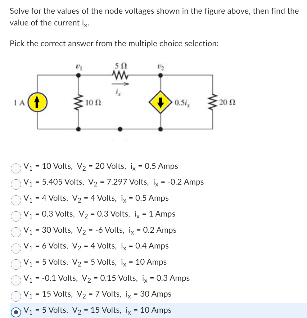 Solved Solve for the values of the node voltages shown in | Chegg.com