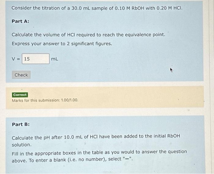 Solved Consider the titration of a 30.0 mL sample of | Chegg.com