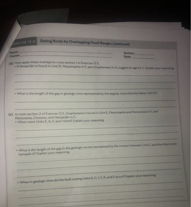 ISE 12.6 ERCISE 126 Dating Rocks By Overlapping Fo... | Chegg.com