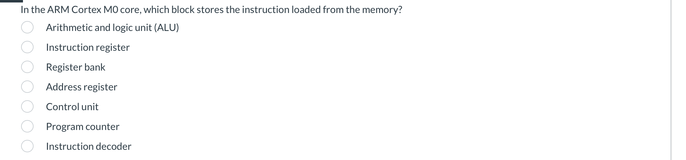 Solved In the ARM Cortex MO core, which block stores the | Chegg.com