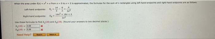 Solved Left-hand endpoints: s4=314−n6+1n24 Wight-hand | Chegg.com