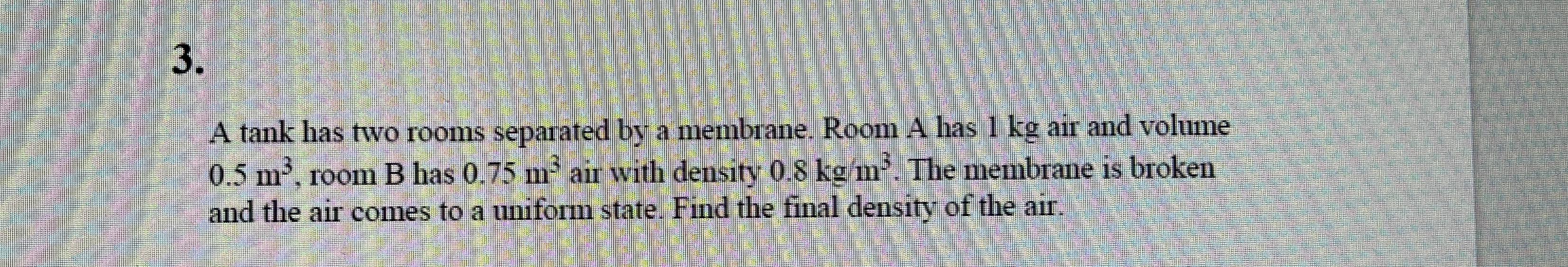 Solved A tank has two rooms separated by a membrane. Room A | Chegg.com