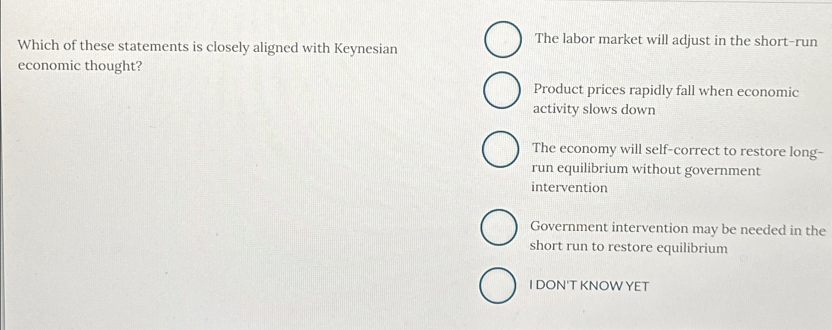 Solved Which of these statements is closely aligned with | Chegg.com