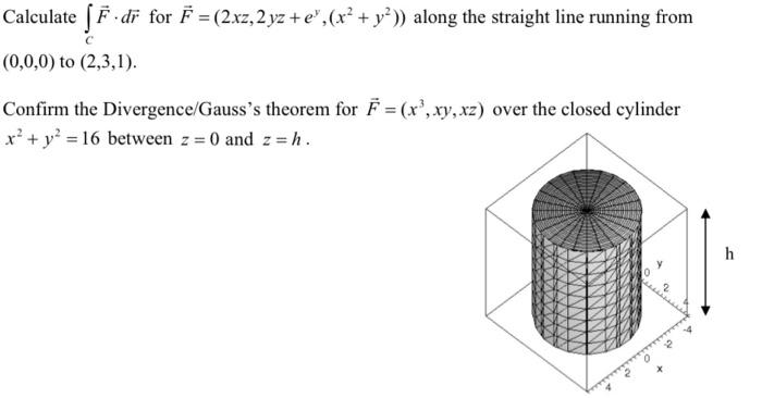 Solved Calculate ∫CF⋅dr for F=(2xz,2yz+ey,(x2+y2)) along the | Chegg.com