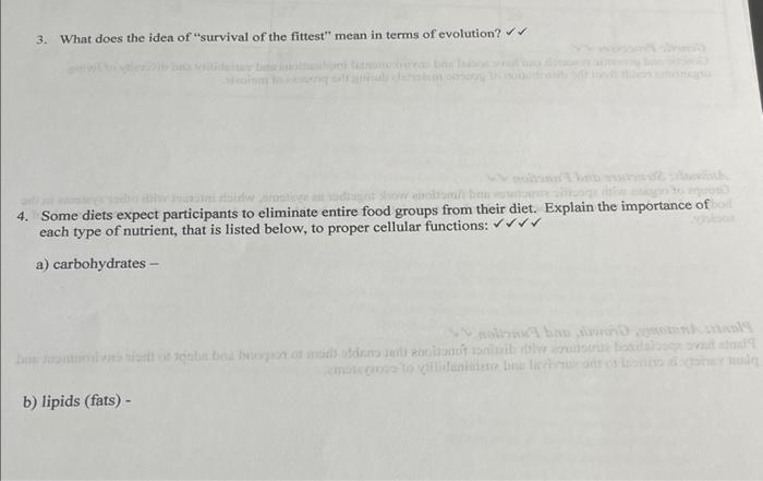 Solved 3. What does the idea of "survival of the fittest" | Chegg.com
