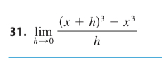 Solved limh→0(x+h)3-x3h | Chegg.com