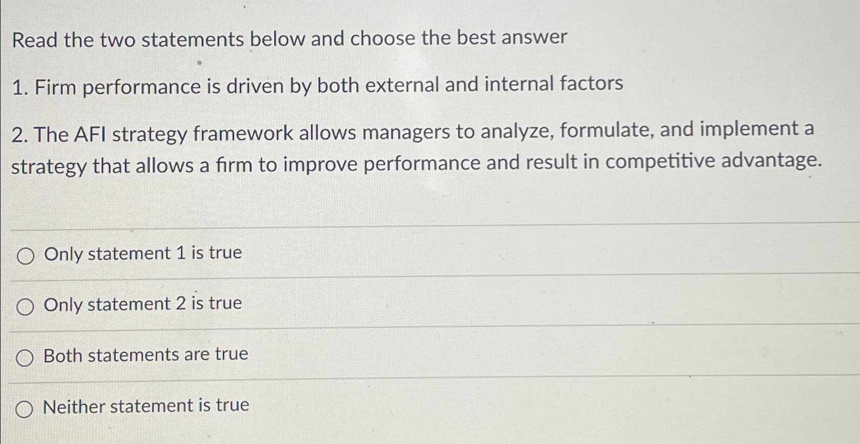 Solved Read the two statements below and choose the best | Chegg.com