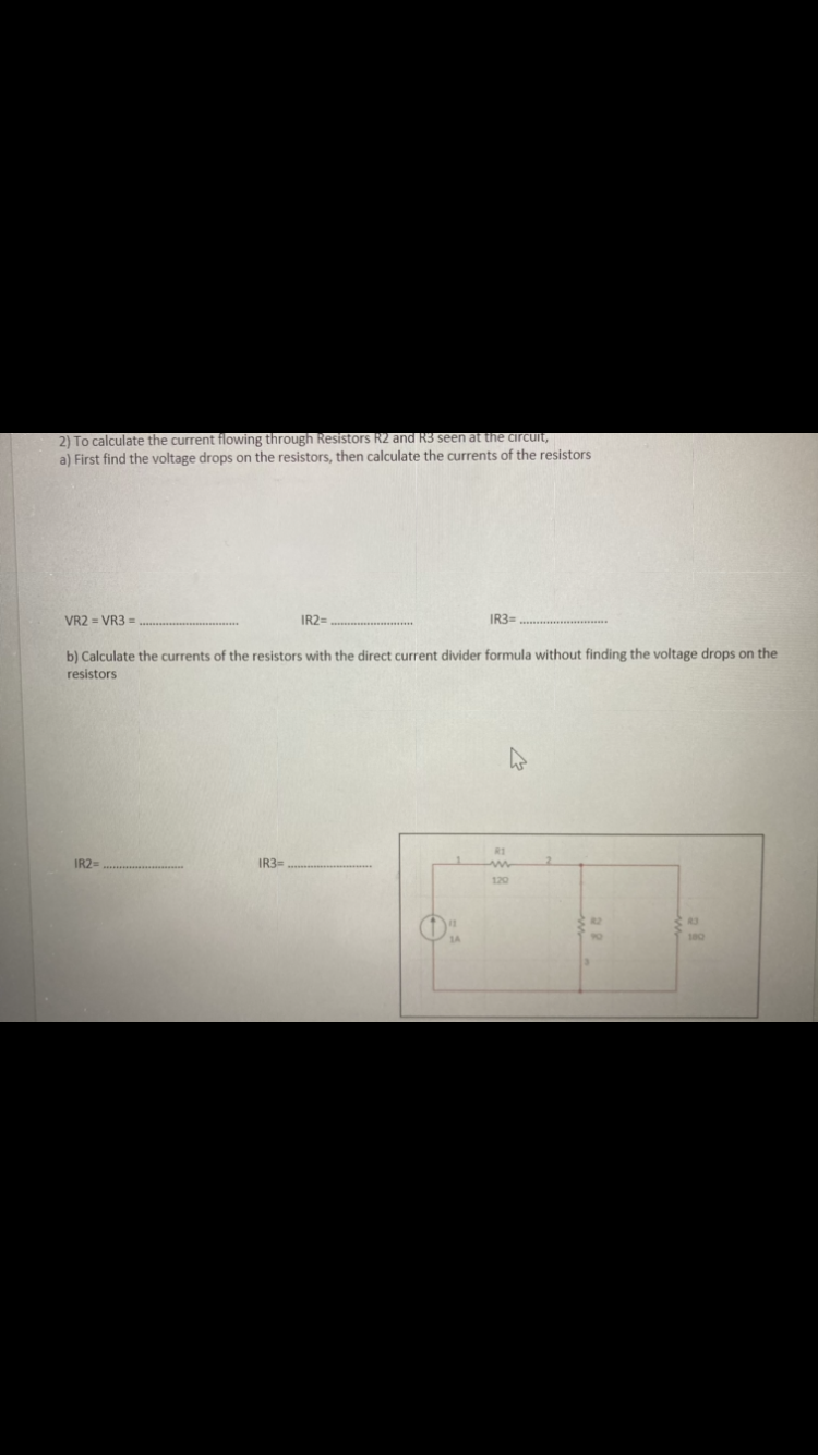 Solved To calculate the current flowing through Resistors R2 | Chegg.com
