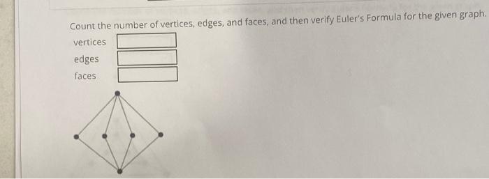 Solved Count the number of vertices, edges, and faces, and | Chegg.com