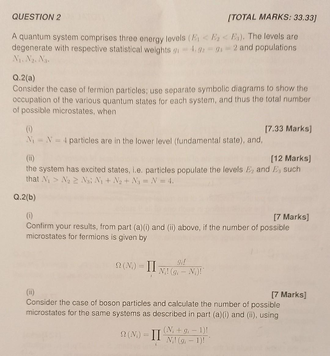Solved A quantum system comprises three energy levels (F1 | Chegg.com