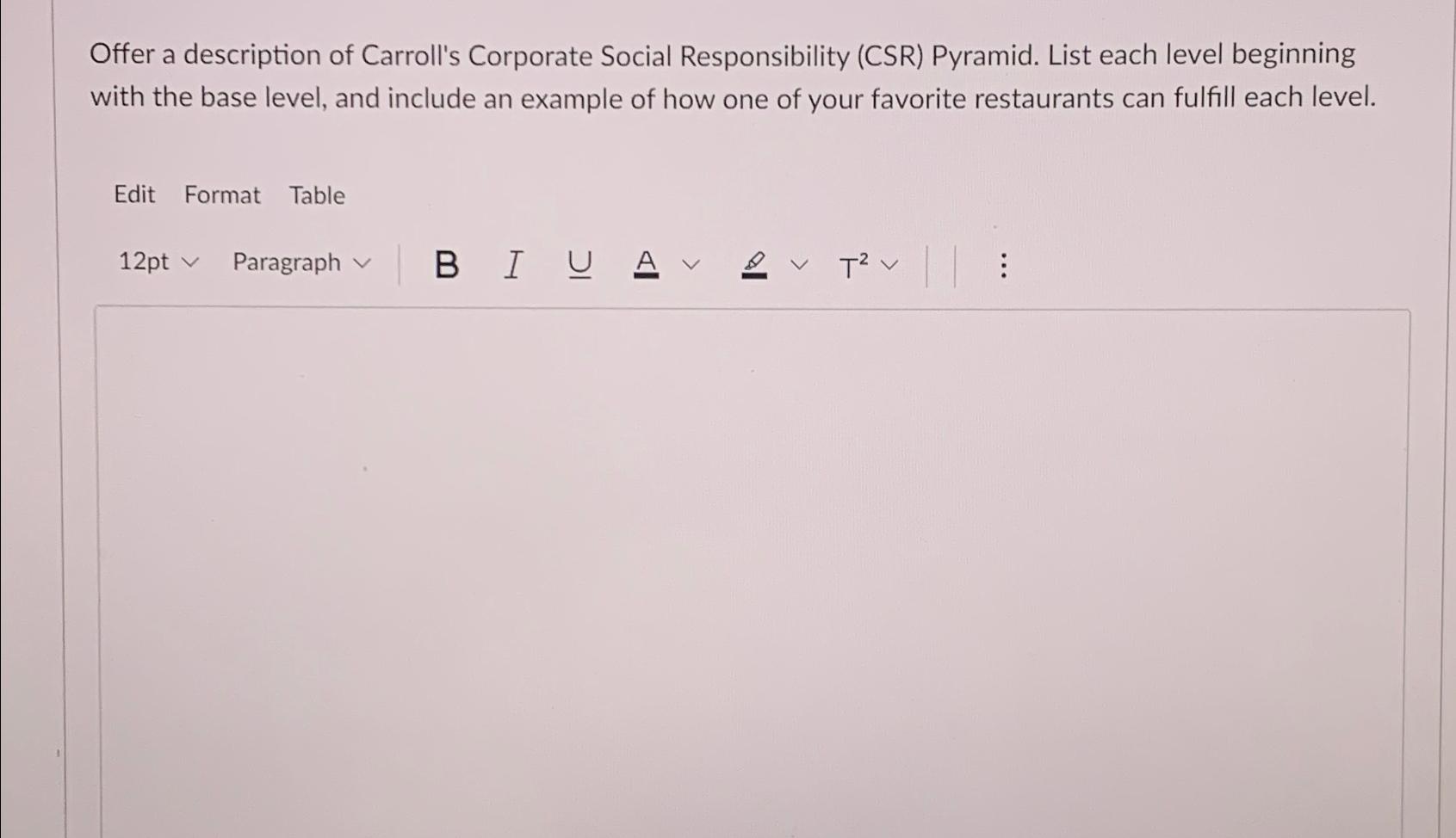 Solved Offer a description of Carroll's Corporate Social | Chegg.com