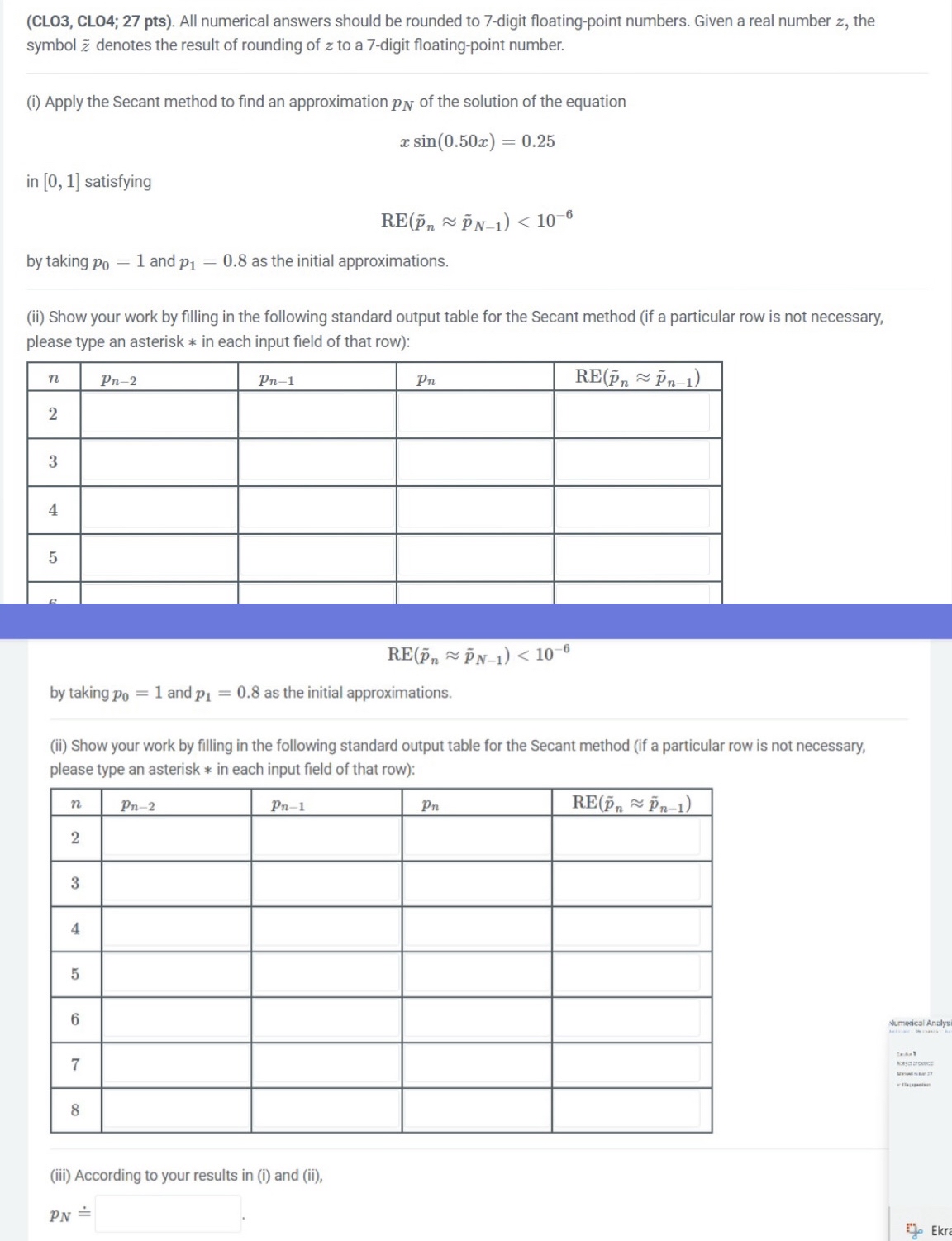 Solved (CLO3, ﻿CLO4; 27 ﻿pts). ﻿All numerical answers should | Chegg.com