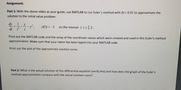 Solved Assignment: Part 1: With the above video as your | Chegg.com
