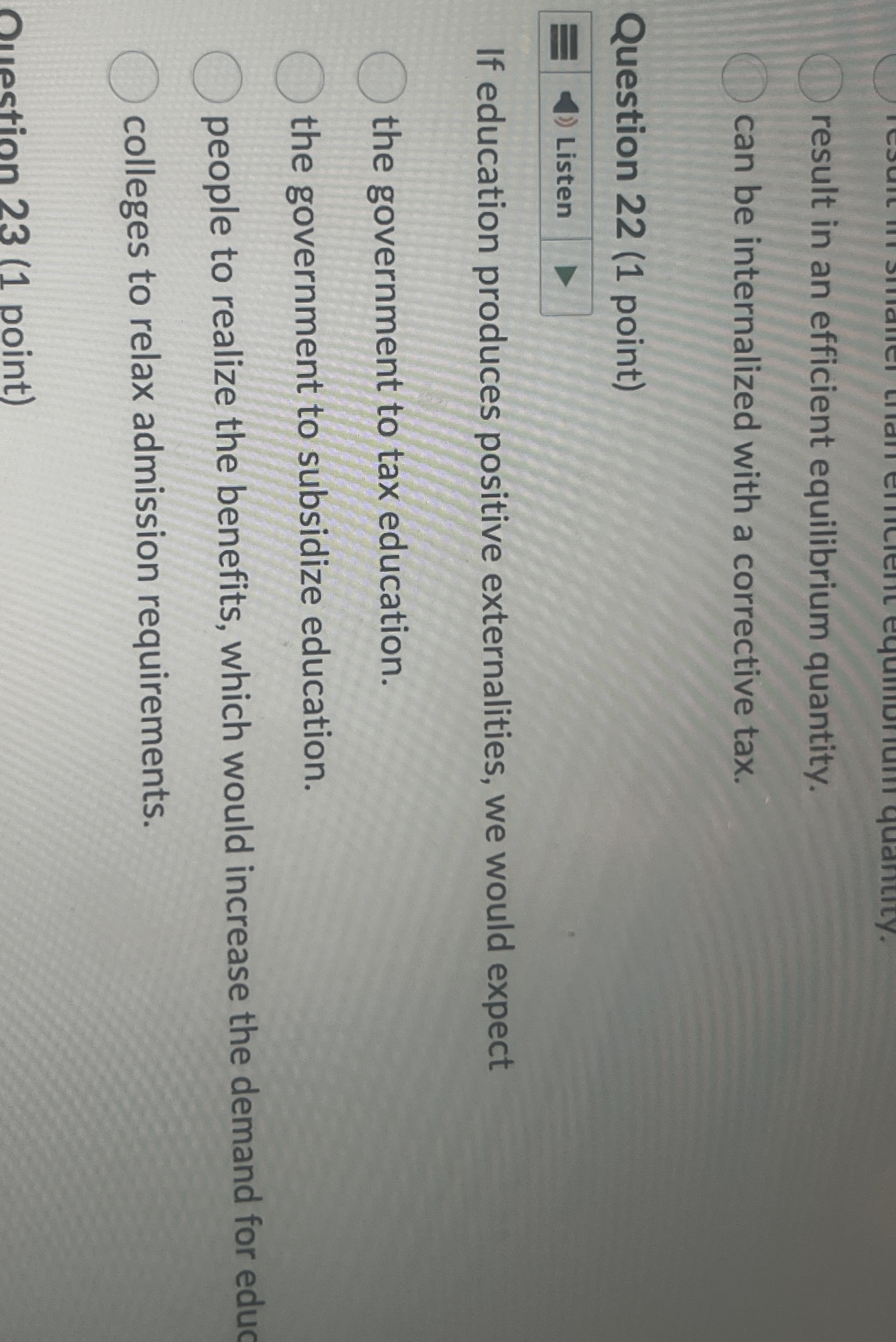 Solved result in an efficient equilibrium quantity.can be | Chegg.com