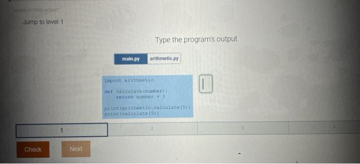 Solved Jump to level 1 Type the program's output main.py | Chegg.com