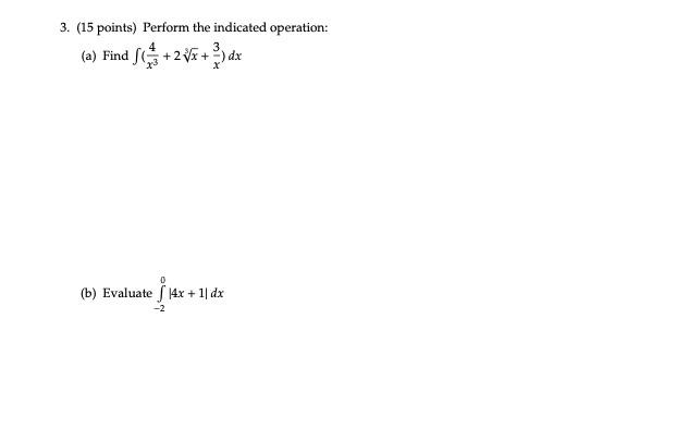 Solved 3. (15 points) Perform the indicated operation: (a) | Chegg.com