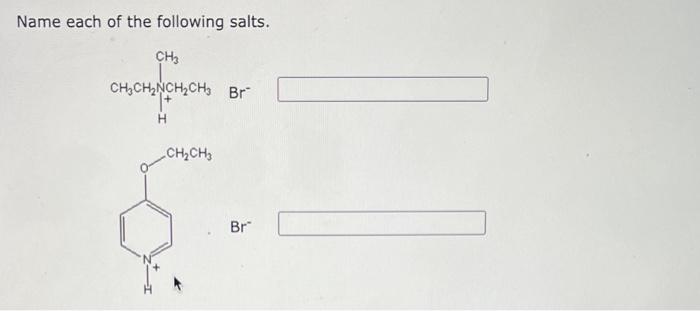 Solved Name each of the following salts. | Chegg.com