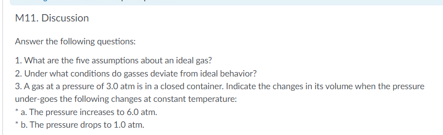 Solved M11. ﻿DiscussionAnswer the following questions:Please | Chegg.com