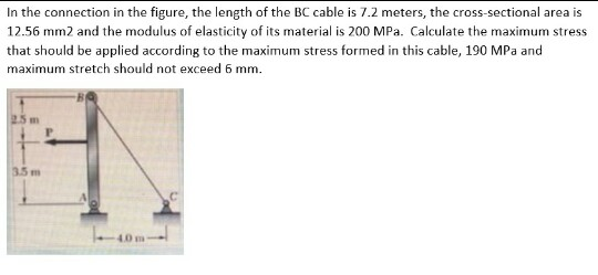 Solved In the connection in the figure, the length of the BC | Chegg.com