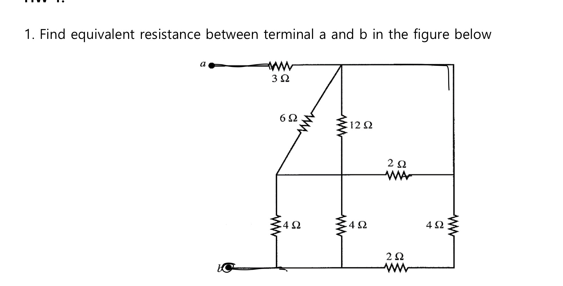 Solved Find equivalent resistance between terminal a and b | Chegg.com