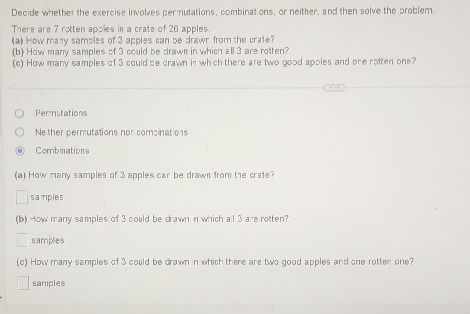 Solved Decide whether the exercise involves permutations, | Chegg.com