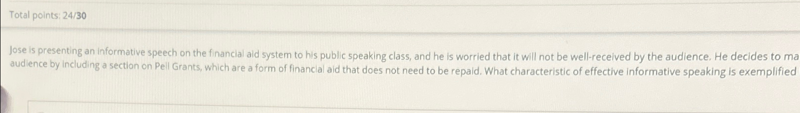 Solved Jose is presenting an informative speech on the | Chegg.com